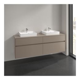 Villeroy & Boch Villeroy und Boch Collaro Waschtischunterschrank C021B0VM 160x54,8x50cm, f&uuml;r 2 Waschtische, mit LED-Beleuchtung, taupe