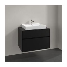Villeroy & Boch Villeroy und Boch Collaro Waschtischunterschrank C08000VL 80x54,8x50cm, Waschtisch mittig, volcano black