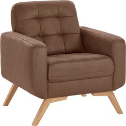 Sessel, B:81cm H:87cm T:78cm, braun, exxpo - SOFA FASHION, Webvelours (100% Polyester);Vintage (100% Polyester), Wohnzimmer, Sessel, "Fiord,