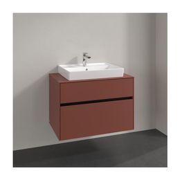 Villeroy & Boch Villeroy und Boch Collaro Waschtischunterschrank C08000AH 80x54,8x50cm, Waschtisch mittig, wine red