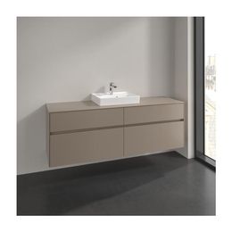 Villeroy & Boch Villeroy und Boch Collaro Waschtischunterschrank C077B0VM 160x54,8x50cm, Waschtisch mittig, LED-Beleuchtung 12W, taupe