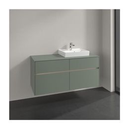 Villeroy & Boch Villeroy und Boch Collaro Waschtischunterschrank C072B0AF 120x54,8x50cm, Waschtisch rechts, LED-Beleuchtung 8,8 W, soft green