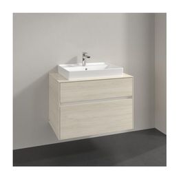 Villeroy & Boch Villeroy und Boch Collaro Waschtischunterschrank C080B0AA 80x54,8x50cm, Waschtisch mittig, LED-Beleuchtung 5,7 W, white oak