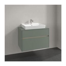 Villeroy & Boch Villeroy und Boch Collaro Waschtischunterschrank C080B0AF 80x54,8x50cm, Waschtisch mittig, LED-Beleuchtung 5,7 W, soft green