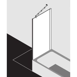 Kermi Pasa XP Seitenwand verk&uuml;rzt neben Badewanne PXTVD07517VYK 75x175cm, silber glanz, ESG SR OpacoClean