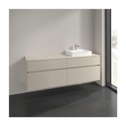 Villeroy & Boch Villeroy und Boch Collaro Waschtischunterschrank C079B0VN 160x54,8x50cm, Waschtisch rechts, LED-Beleuchtung 12W, cashmere grey