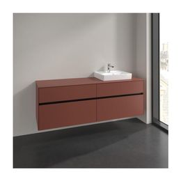 Villeroy & Boch Villeroy und Boch Collaro Waschtischunterschrank C079B0AH 160x54,8x50cm, Waschtisch rechts, LED-Beleuchtung 12W, wine red