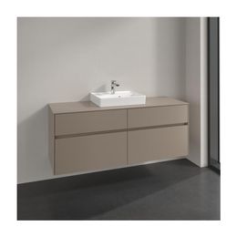 Villeroy & Boch Villeroy und Boch Collaro Waschtischunterschrank C073B0VM 140x54,8x50cm, Waschtisch mittig, LED-Beleuchtung 10,4 W, taupe