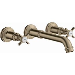 Hansgrohe Axor Montreux Fertigmontageset 16532820 Unterputz-Waschtisch-3-Loch-Armatur, Ausladung 165-225mm, brushed nickel