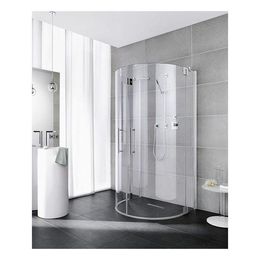 Kermi Pasa XP Halbkreis-Duschkabine Pendelt&uuml;r PXZ2009018VAK 90/85,5-88,5x185cm, silber hochglanz, ESG klar