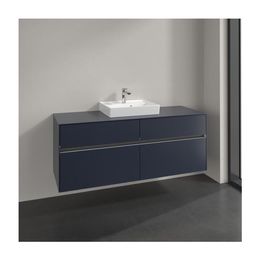 Villeroy & Boch Villeroy und Boch Collaro Waschtischunterschrank C073B0VQ 140x54,8x50cm, Waschtisch mittig, LED-Beleuchtung 10,4 W, marine blue