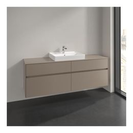 Villeroy & Boch Villeroy und Boch Collaro Waschtischunterschrank C025B0VM 160x54,8x50cm, Waschtisch mittig, LED-Beleuchtung 12W, taupe