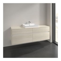 Villeroy & Boch Villeroy und Boch Collaro Waschtischunterschrank C025B0AA 160x54,8x50cm, Waschtisch mittig, LED-Beleuchtung 12W, white oak