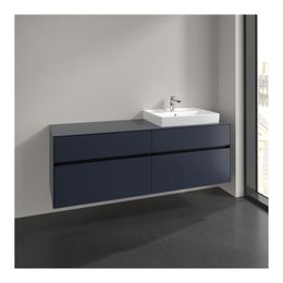 Villeroy & Boch Villeroy und Boch Collaro Waschtischunterschrank C023B0VQ 160x54,8x50cm, Waschtisch rechts, LED-Beleuchtung 12W, marine blue