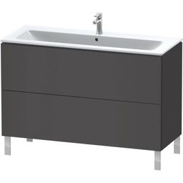 Duravit L-Cube Waschtisch-Unterschrank LC662804949 122 x 48,1 cm, graphit matt, 2 Ausz&uuml;ge, stehend