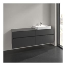 Villeroy & Boch Villeroy und Boch Collaro Waschtischunterschrank C023B0VR 160x54,8x50cm, Waschtisch rechts, LED-Beleuchtung 12W, graphite