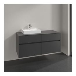 Villeroy & Boch Villeroy und Boch Collaro Waschtischunterschrank C071B0VR 120x54,8x50cm, Waschtisch links, LED-Beleuchtung 8,8 W, graphite