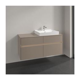Villeroy & Boch Villeroy und Boch Collaro Waschtischunterschrank C086B0VM 140x54,8x50cm, Waschtisch rechts, LED-Beleuchtung 10,4W, taupe
