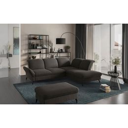 Sit & More Ecksofa SIT & MORE, B:288cm H:88cm T:242cm, grau, 100% Polyester, Wohnzimmer, Sofas, "Leandro L-Form", Wahlweise mit Bett-, Kopfteil - und