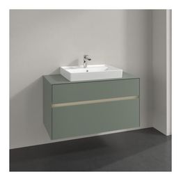 Villeroy & Boch Villeroy und Boch Collaro Waschtischunterschrank C019B0AF 100x54,8x50cm, Waschtisch mittig, LED-Beleuchtung 7,3 W, soft green