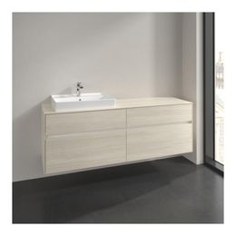 Villeroy & Boch Villeroy und Boch Collaro Waschtischunterschrank C022B0AA 160x54,8x50cm, Waschtisch links, LED-Beleuchtung 12W, white oak