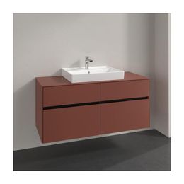 Villeroy & Boch Villeroy und Boch Collaro Waschtischunterschrank C08100AH 120x54,8x50cm, Waschtisch mittig, wine red