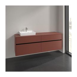 Villeroy & Boch Villeroy und Boch Collaro Waschtischunterschrank C078B0AH 160x54,8x50cm, Waschtisch links, LED-Beleuchtung 12W, wine red