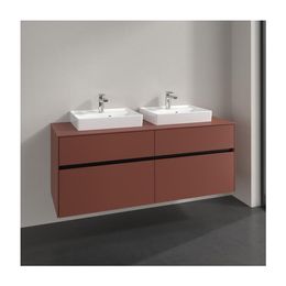 Villeroy & Boch Villeroy und Boch Collaro Waschtischunterschrank C07600AH 140x54,8x50cm, f&uuml;r 2 Waschtische, wine red