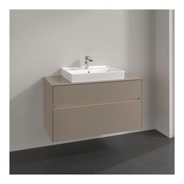 Villeroy & Boch Villeroy und Boch Collaro Waschtischunterschrank C019B0VM 100x54,8x50cm, Waschtisch mittig, LED-Beleuchtung 7,3 W, taupe