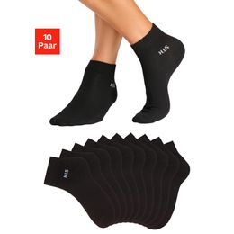 H.I.S. H.I.S Herren Kurzsocken "Kurzschaft Socken Herren, zum einfachen Sortieren", Gr. 39, schwarz, Baumwollmischung, unifarben, Socken, mit farbigem