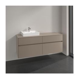 Villeroy & Boch Villeroy und Boch Collaro Waschtischunterschrank C074B0VM 140x54,8x50cm, Waschtisch links, LED-Beleuchtung 10,4W, taupe