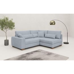 Ecksofa MR. COUCH, B:227cm H:68cm T:190cm, blau, Novaclean Avanti (100% Polyester), Wohnzimmer, Sofas, "Hilla L-Form, bis 140 kg belastbar", mit