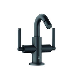 Kludi Nova Fonte Bidet-Zweigriff-Armatur 203133915 mit Ablaufgarnitur, mattschwarz