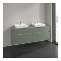 Villeroy & Boch Villeroy und Boch Collaro Waschtischunterschrank C024B0AF 160x54,8x50cm, f&uuml;r 2 Waschtische, mit LED-Beleuchtung, soft green