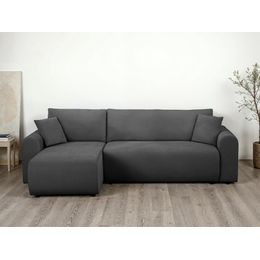 Ecksofa OTTO HOME, B:241cm H:79cm T:52cmanthrazit, Sofas, "JONAA, 241cm, L-Form, Schlafsofa, Boxspringfederung, Cord u. Struktur", 133/200cm,