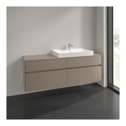 Villeroy & Boch Villeroy und Boch Collaro Waschtischunterschrank C027B0VM 160x54,8x50cm, Waschtisch rechts, LED-Beleuchtung 12W, taupe