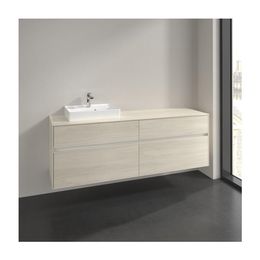 Villeroy & Boch Villeroy und Boch Collaro Waschtischunterschrank C078B0AA 160x54,8x50cm, Waschtisch links, LED-Beleuchtung 12W, white oak