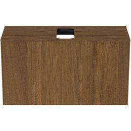 Ideal Standard Conca Waschtisch-Unterschrank T3936Y5 mit Ausschnitt, 1 Auszug, 100x37x55 cm, mittig, Walnuss dunkel Furnier
