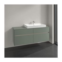 Villeroy & Boch Villeroy und Boch Collaro Waschtischunterschrank C090B0AF 140x54,8x50cm, Waschtisch rechts, mit LED-Beleuchtung, soft green