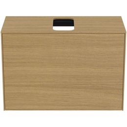 Ideal Standard Conca Waschtisch-Unterschrank T3935Y6 mit Ausschnitt, 1 Auszug, 80x37x55 cm, mittig, Eiche hell Furnier