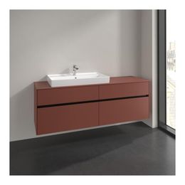 Villeroy & Boch Villeroy und Boch Collaro Waschtischunterschrank C026B0AH 160x54,8x50cm, Waschtisch links, LED-Beleuchtung 12W, wine red