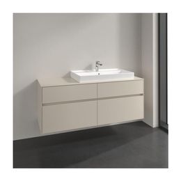Villeroy & Boch Villeroy und Boch Collaro Waschtischunterschrank C090B0VN 140x54,8x50cm, Waschtisch rechts, mit LED-Beleuchtung, cashmere grey