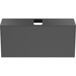Ideal Standard Conca Waschtisch-Unterschrank T3937Y2 mit Ausschnitt, 1 Auszug, 120x37x55 cm, mittig, Anthrazit matt lackiert
