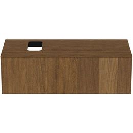 Ideal Standard Conca Waschtisch-Unterschrank T3932Y5 mit Ausschnitt, 1 Auszug, 120x50,5x37 cm, rechts/links, Walnuss dunkel Furnier