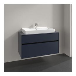 Villeroy & Boch Villeroy und Boch Collaro Waschtischunterschrank C020B0VQ 100x54,8x50cm, Waschtisch mittig, LED-Beleuchtung 7,3 W, marine blue