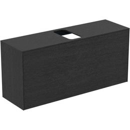 Ideal Standard Conca Waschtisch-Unterschrank T3937Y4 mit Ausschnitt, 1 Auszug, 120x37x55 cm, mittig, Eiche geflammt Furnier