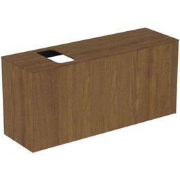Ideal Standard Conca Waschtisch-Unterschrank T3938Y5 mit Ausschnitt, 1 Auszug, 120x37x55 cm, rechts/links, Walnuss dunkel Furnier