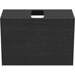Ideal Standard Conca Waschtisch-Unterschrank T3935Y4 mit Ausschnitt, 1 Auszug, 80x37x55 cm, mittig, Eiche geflammt Furnier