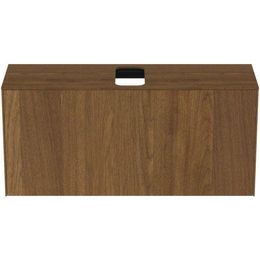 Ideal Standard Conca Waschtisch-Unterschrank T3937Y5 mit Ausschnitt, 1 Auszug, 120x37x55 cm, mittig, Walnuss dunkel Furnier