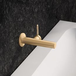 KEUCO Edition 400 Einhebel-Waschtischmischer 51516250101 Unterputz, Ausladung 16,5 cm, Messing geb&uuml;rstet